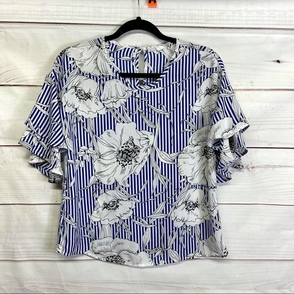 Sienna Sky | Tops | Sienna Sky Floral Ruffle Blouse | Poshmark